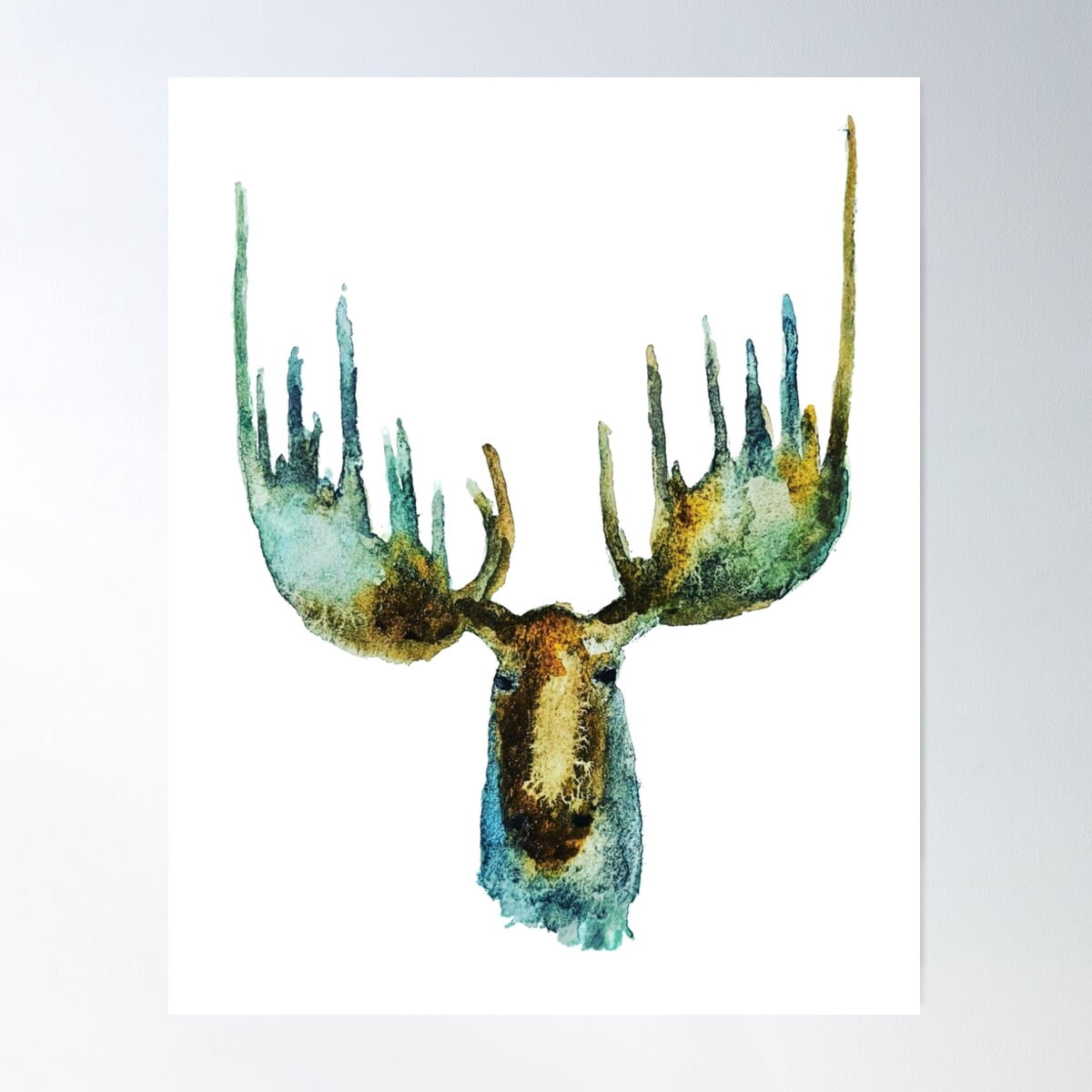 Watercolor Moose Poster Wall Art, Modern Wall Decor For Living Room ...