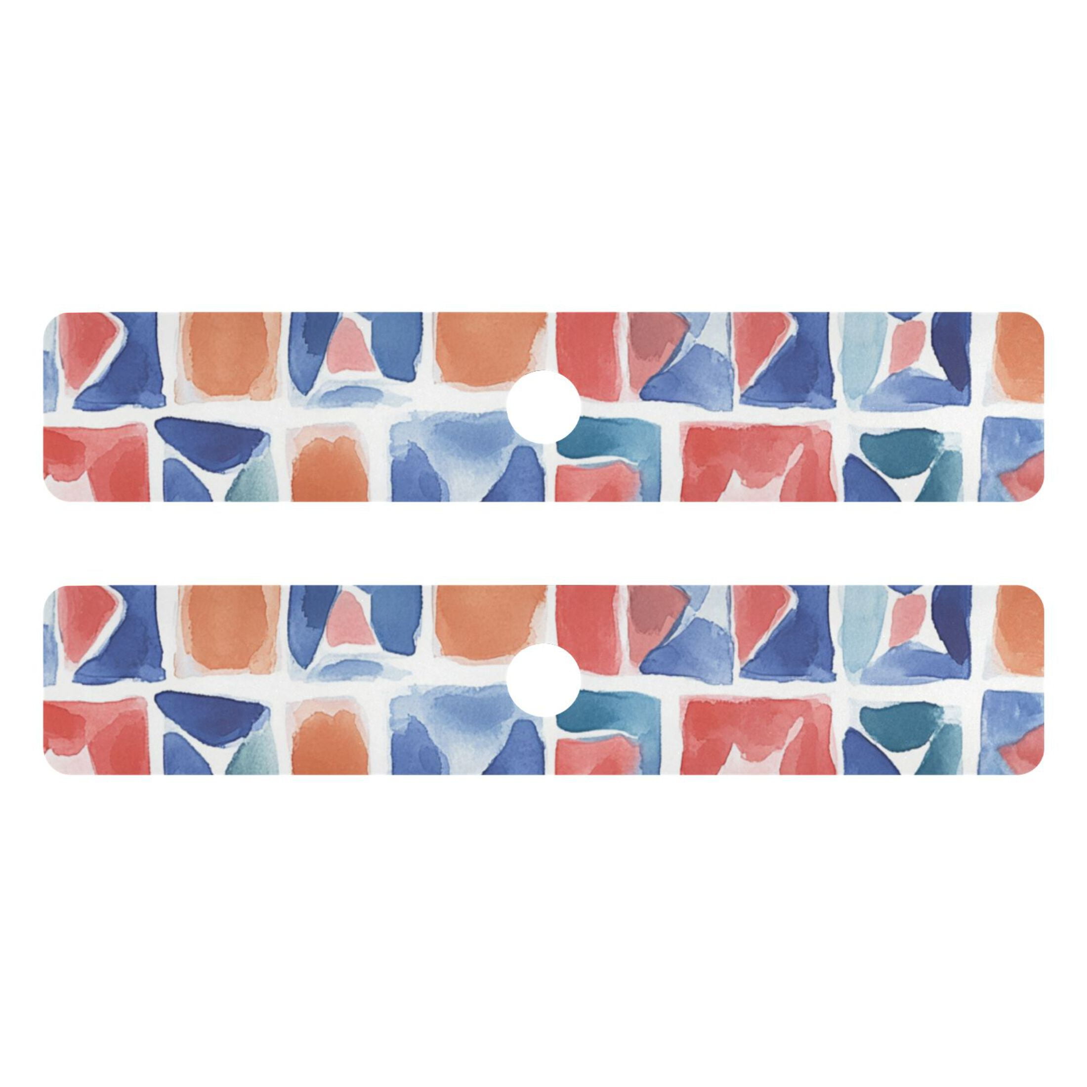 Watercolor Mosaic Tiles Kitchen Sink Splash Guard, Silicone Sink Faucet ...