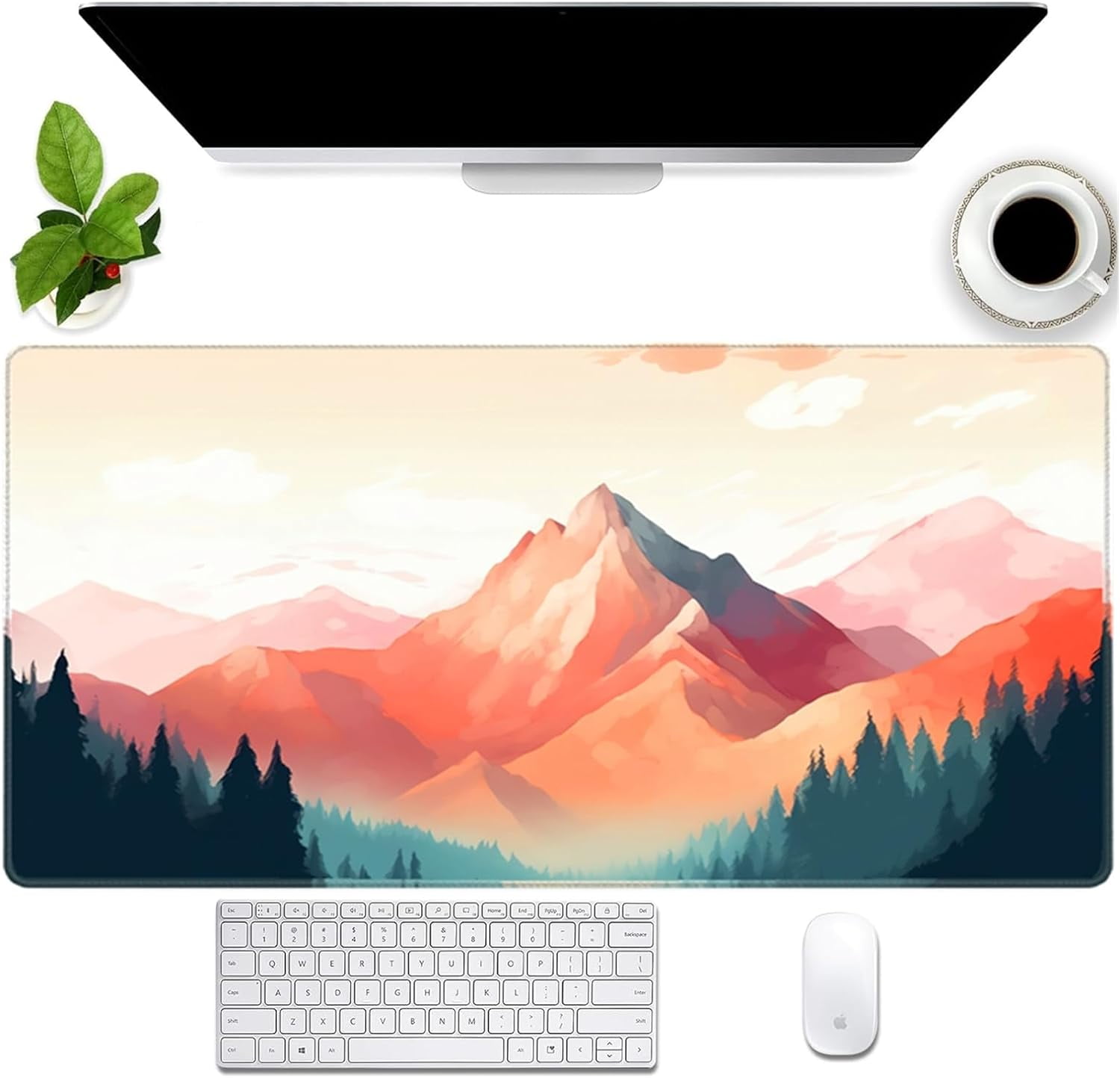 Watercolor Mountain Mouse Pads for Desk, Mouse Pad XL, Oversized Mouse ...