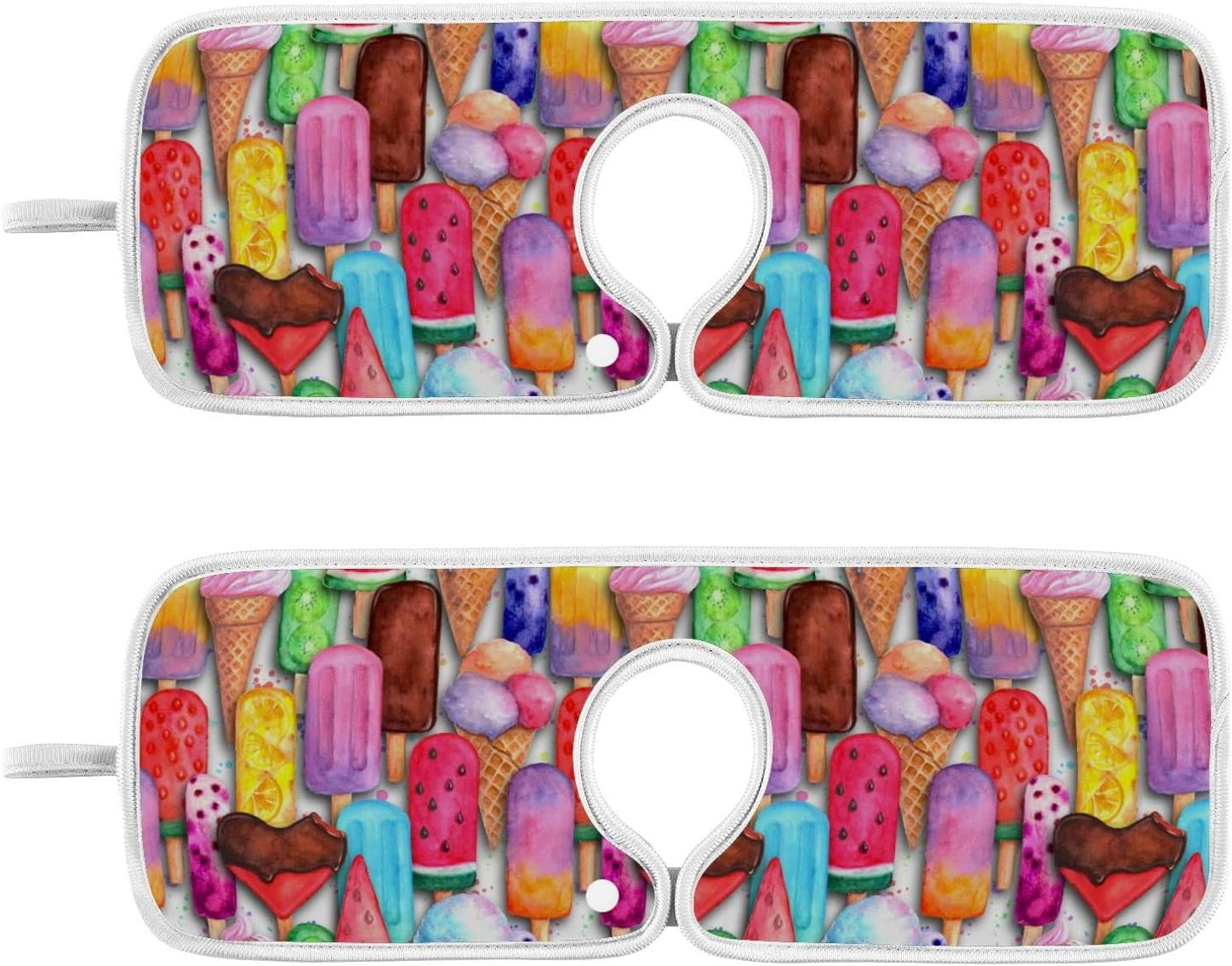 Watercolor Multicolor Ice Cream Sink Splash Guard for Faucet 2 Packs ...