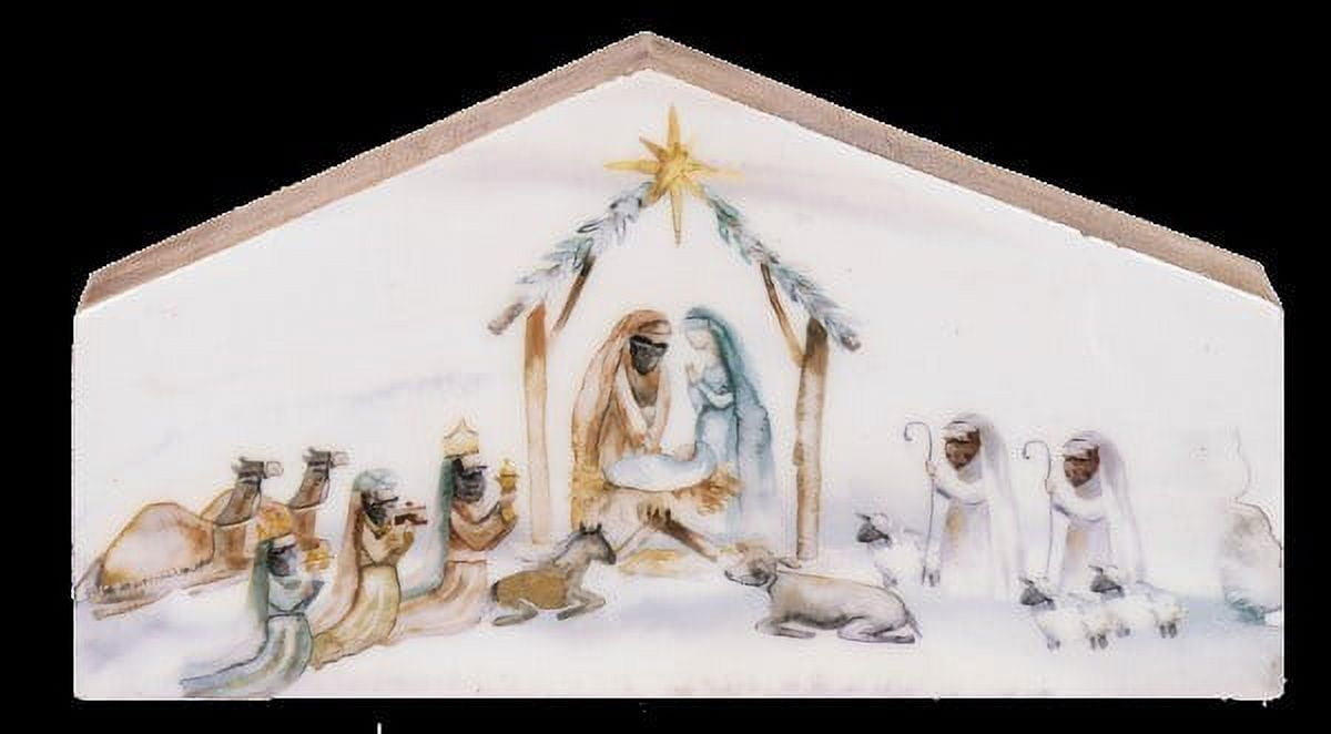Watercolor Nativity Scene Block (12" x 6.5") - Walmart.com