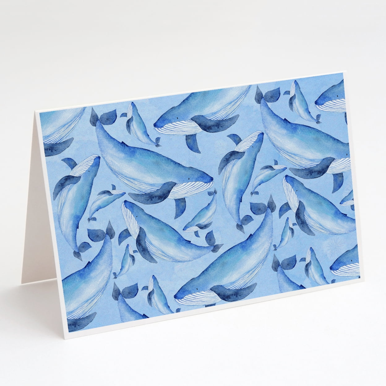 Watercolor Nautical Whales Greeting Cards and Envelopes Pack of 8 ...