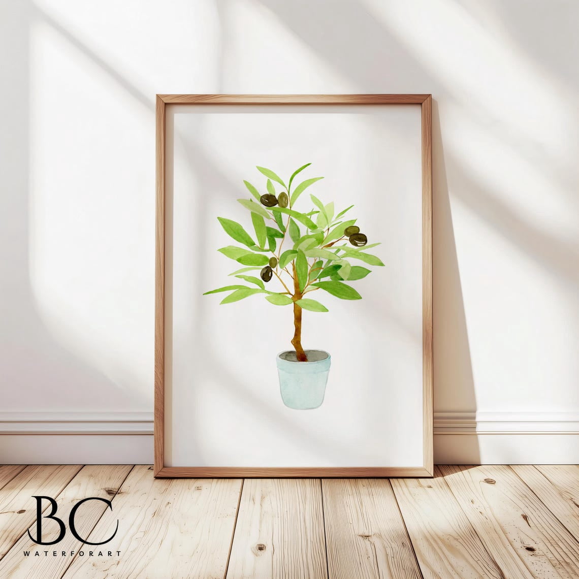 Watercolor Olive Tree Print, Olive Wall Art, Kitchen Decor, Cooking ...