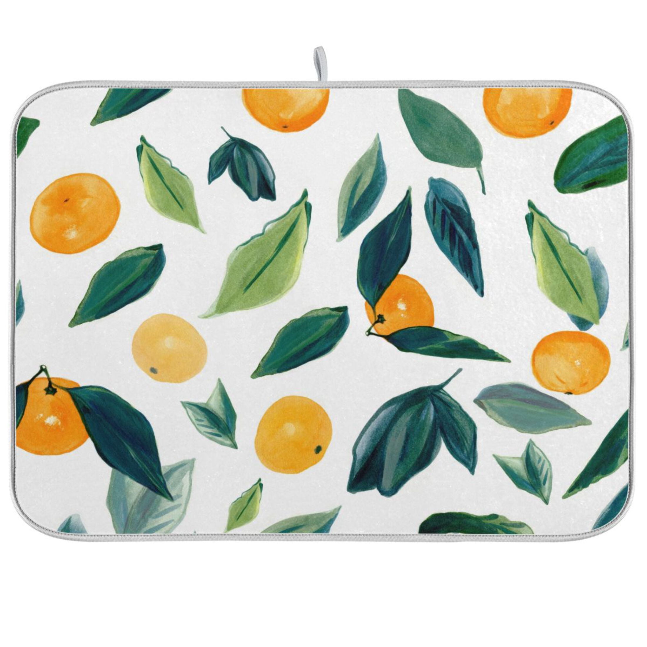Watercolor Orange Leaves Dish Drying Mat Microfiber Kitchen Pad Large ...