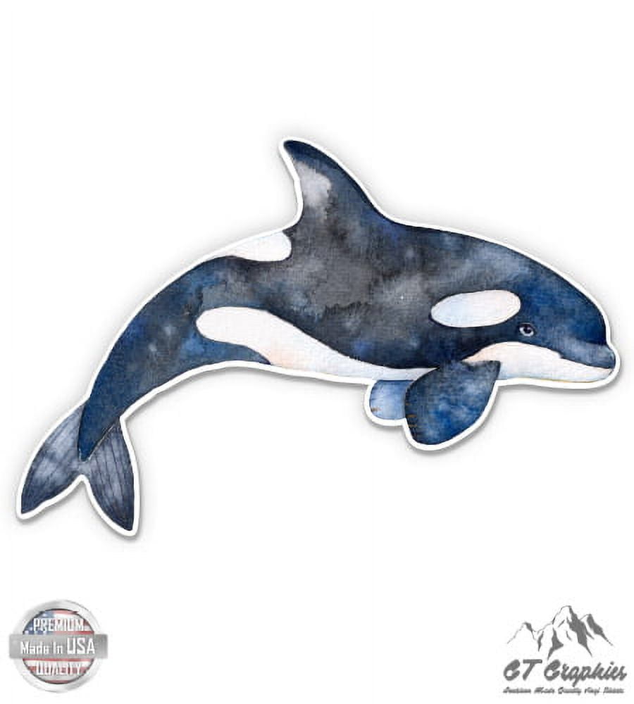 Watercolor Orca - 12" Vinyl Sticker Waterproof Decal - Walmart.com