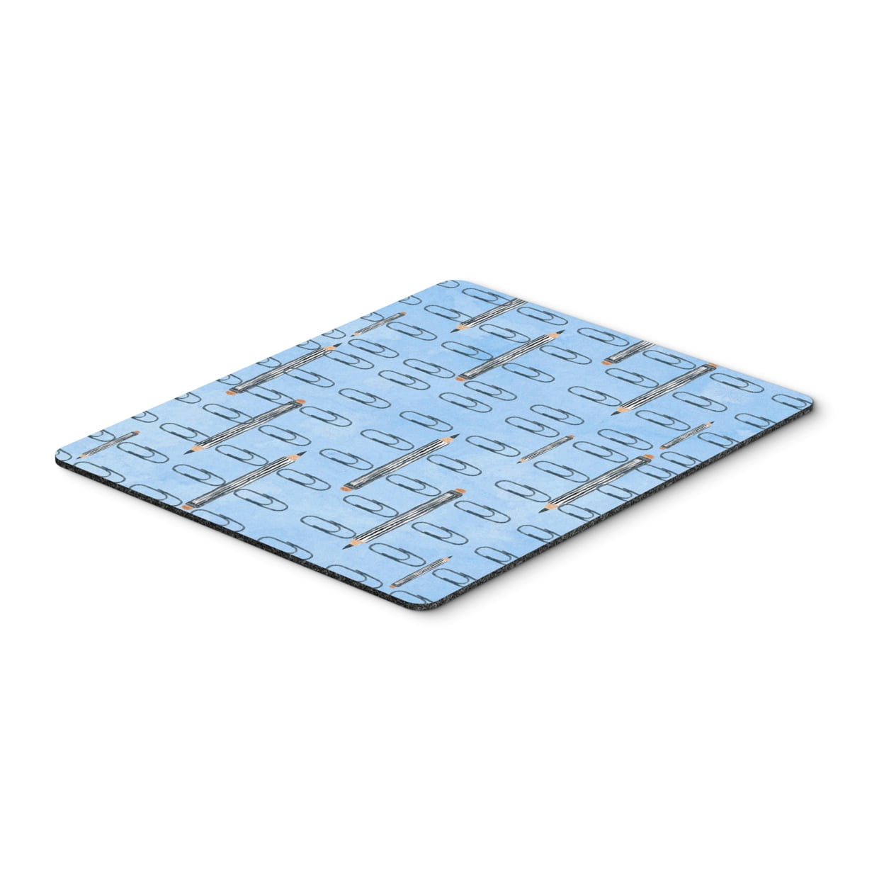 Watercolor Organized Paper Clips Blue Mouse Pad Hot Pad or Trivet ...
