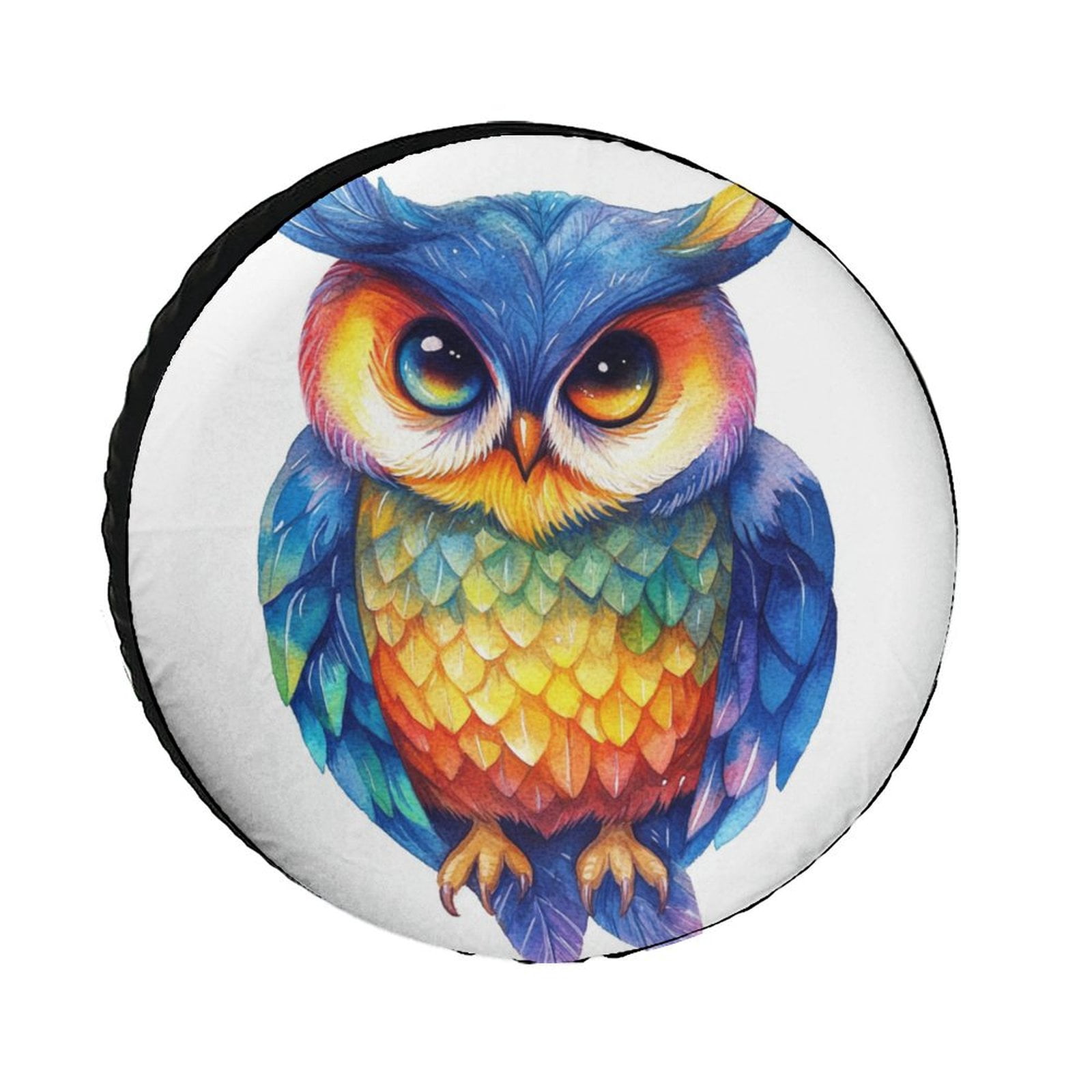 Watercolor Owl Heavy Duty Spare Tire Cover Cute Animal Wheel Protectors ...