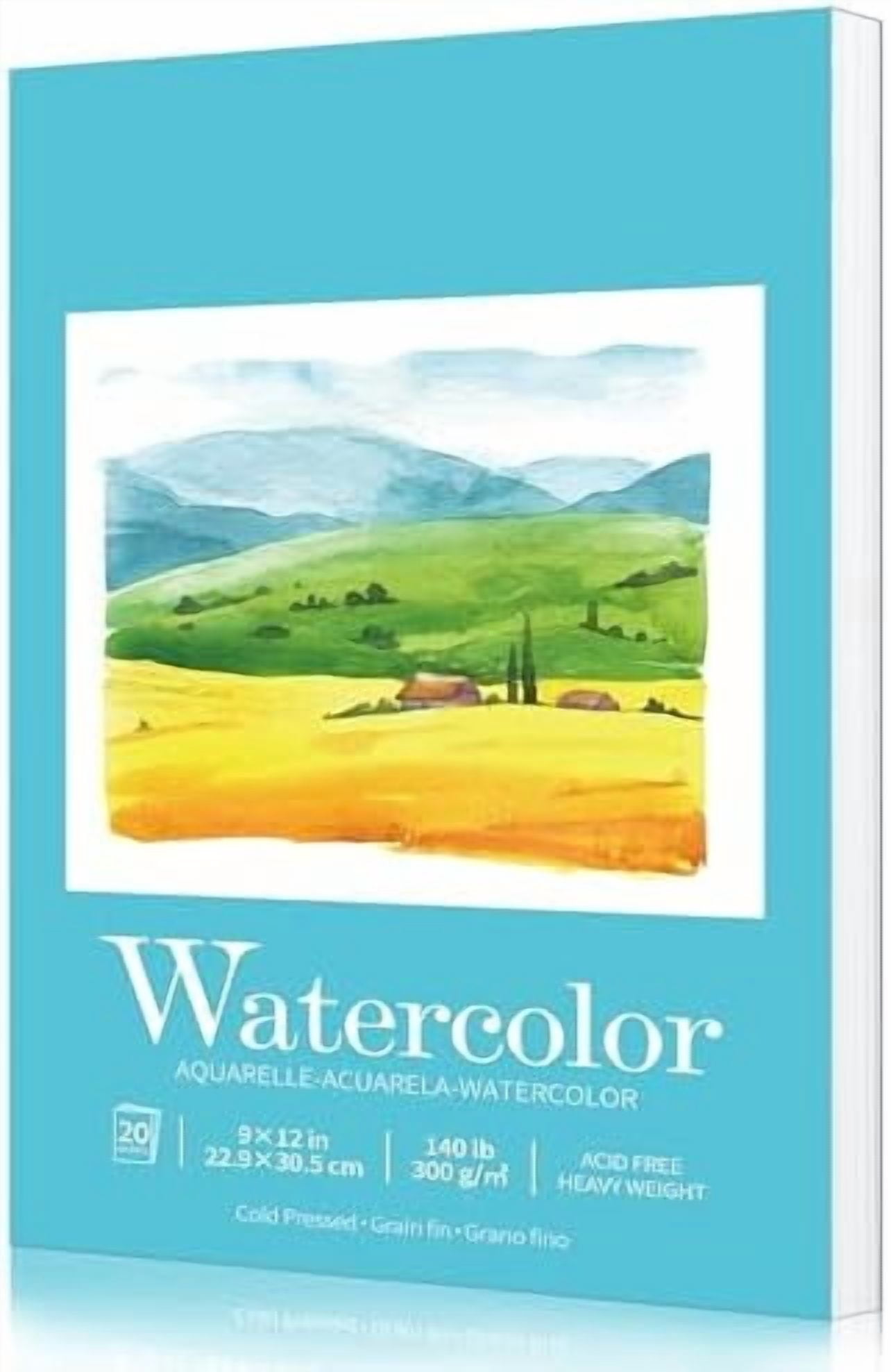 Watercolor Pad for Painting Practice,9"x12",Cold Pressed,Acid Free,Pad ...