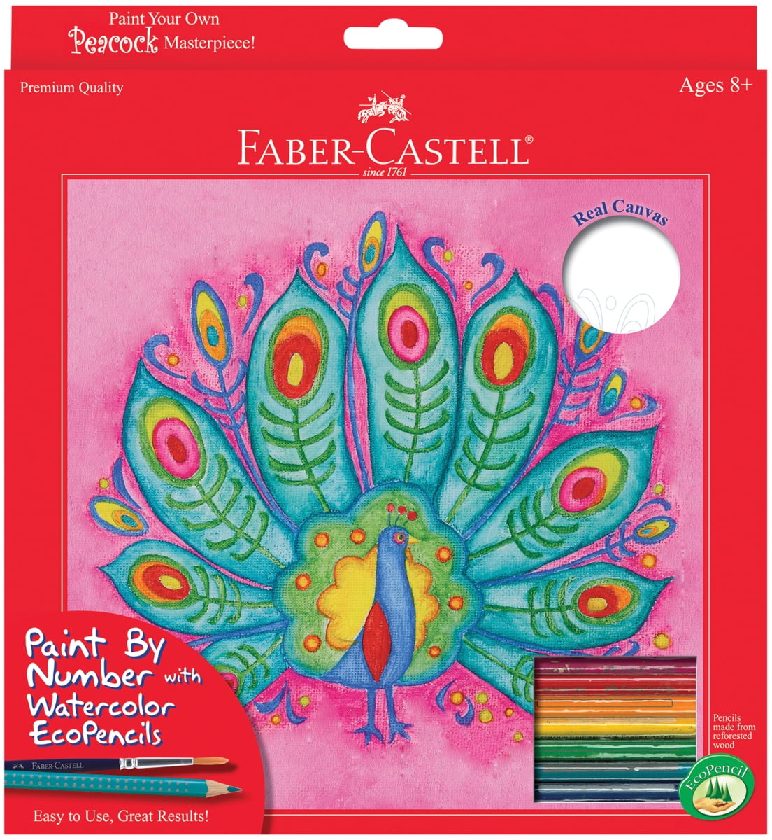 Watercolor Paint By Number Kit W/EcoPencils-Peacock - Walmart.com