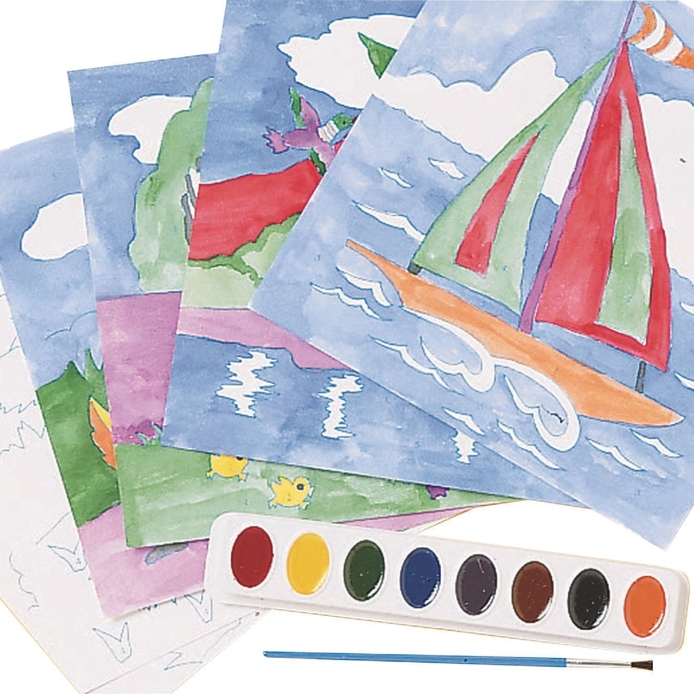 Watercolor Paint-By-Numbers Craft Kit (Pack of 36) - Walmart.com