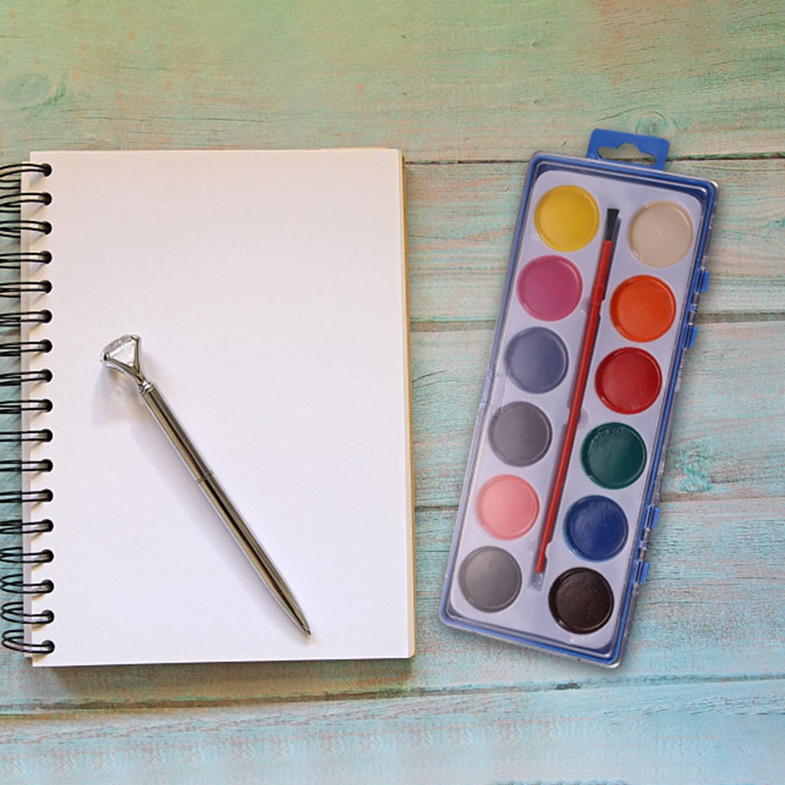 Watercolor Paint Kit 12 Color Large Square Art Painting Set Multi ...