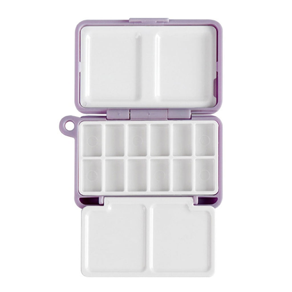 Watercolor Paint Palette 12 Well Folding Paint Storage Case Portable ...