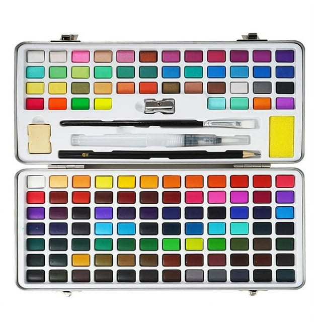 Watercolor Paint Set, 128 Colors Paint with Water Brush Pens and ...