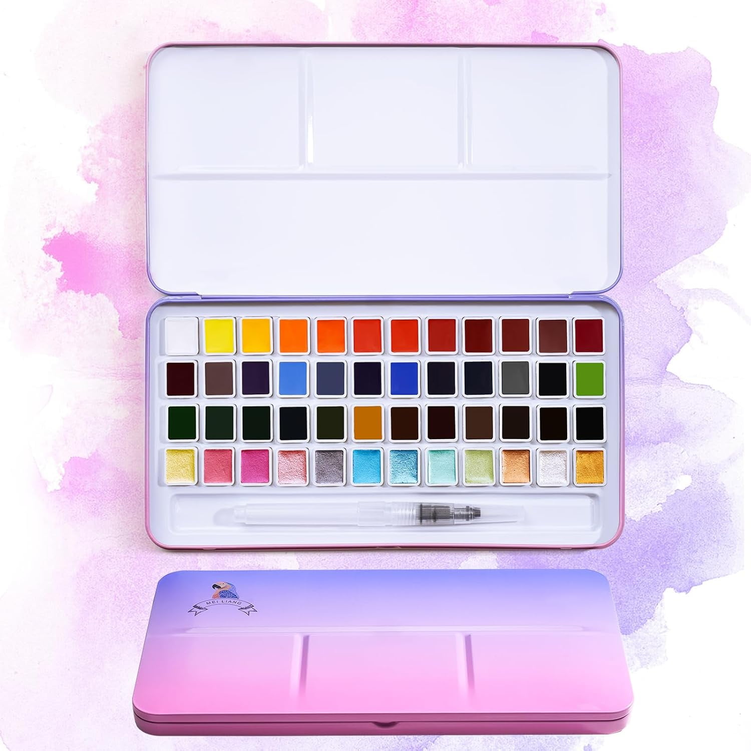 Watercolor Paint Set, 36 Vivid Colors in Pocket Box with Metal Ring and ...