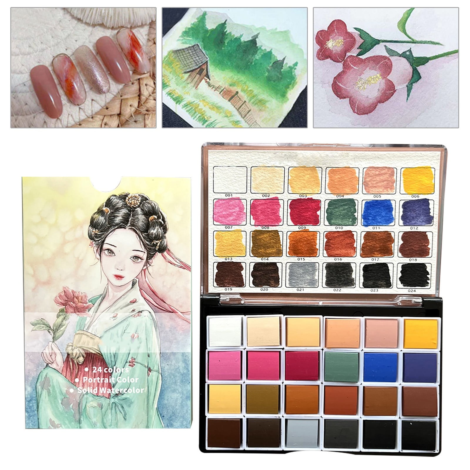 Watercolor Paint Set Clearance! 24 Color Glitter Watercolor Paints Set ...