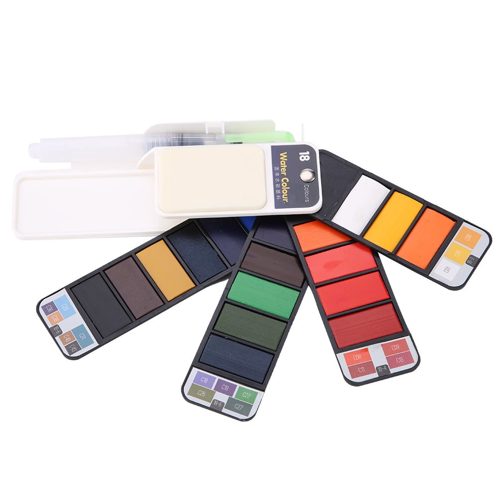 Watercolor Paint Set, Fan Shaped Pigment Painting Set Solid Watercolor ...