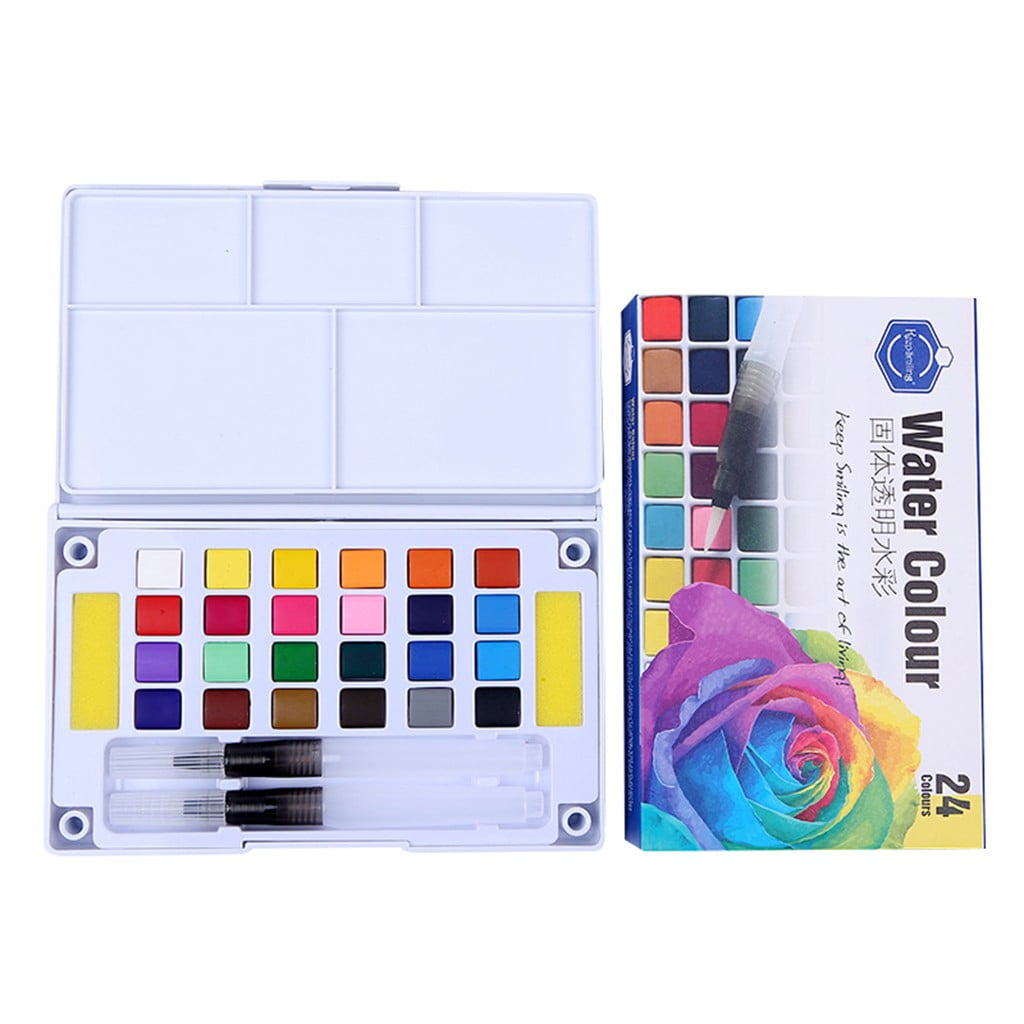 Solid Metallic Watercolor Paint Set Paints Watercolor Water Brush Paint ...