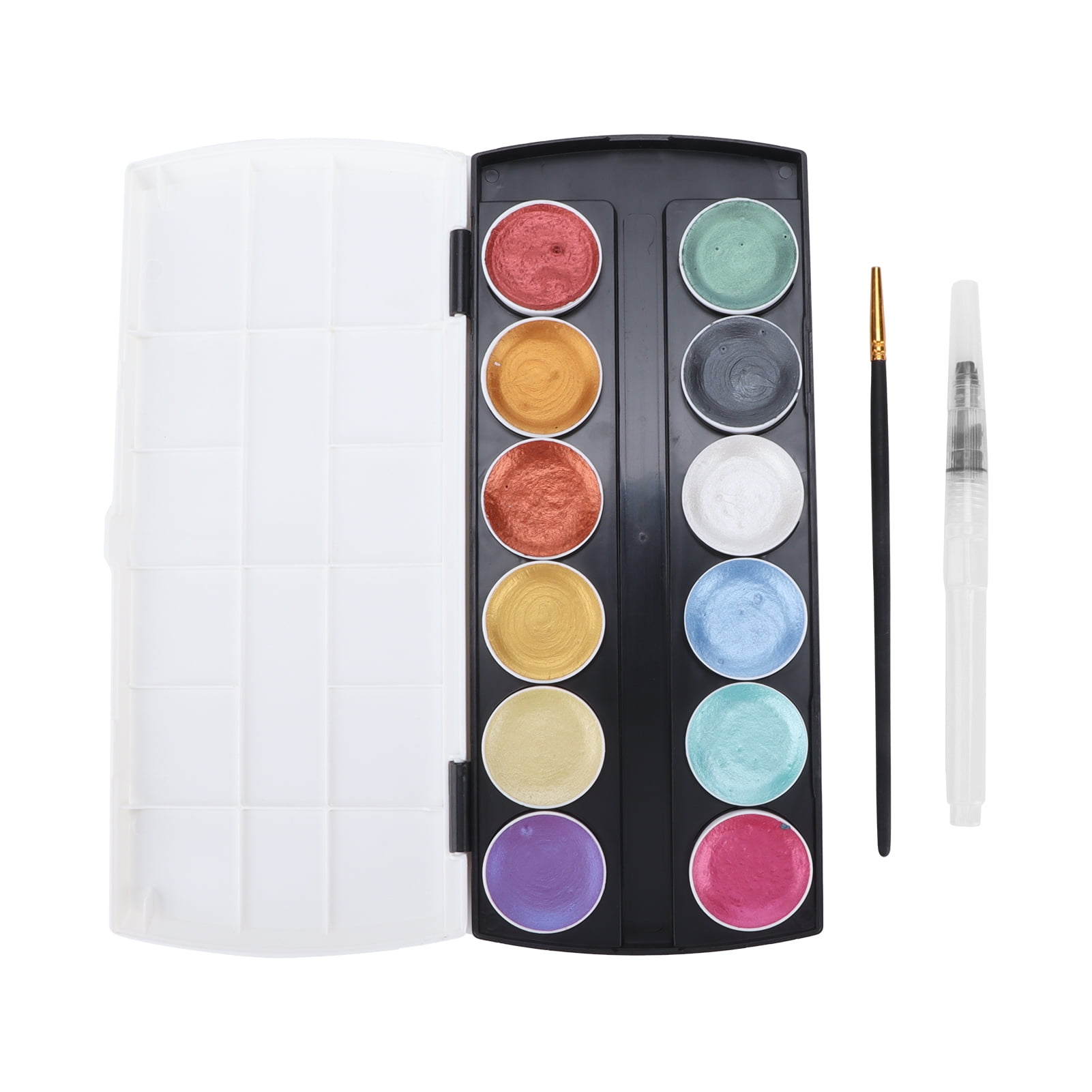 Watercolor Paint Solid 12 Colors Portable Pigment Art Set for Painting ...