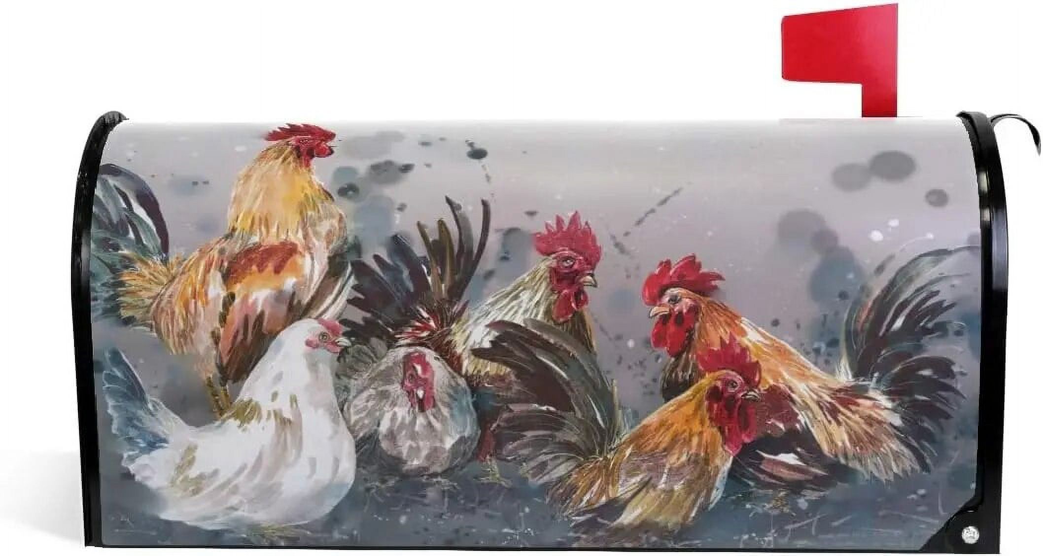Watercolor Painting Chicken Magnetic Magnetic Mailbox Cover Standard ...