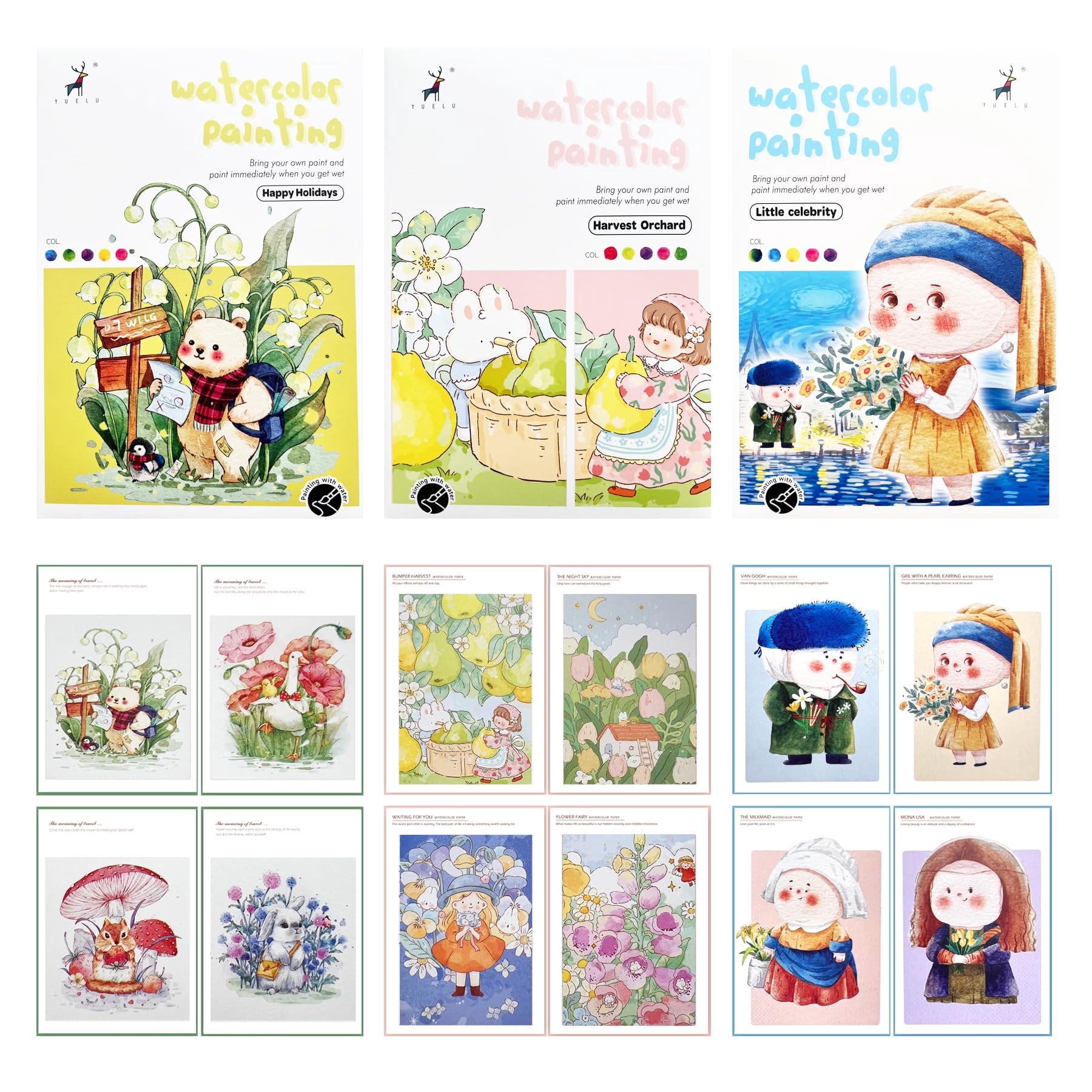 Watercolor Painting Paper Set YPF5 for Kids&Adults Beginners Creative ...