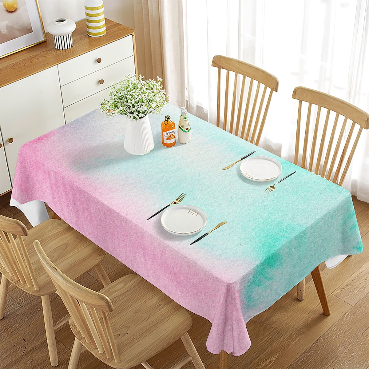 Watercolor Painting Tablecloth Colourful Graffiti Pattern Rectangle ...