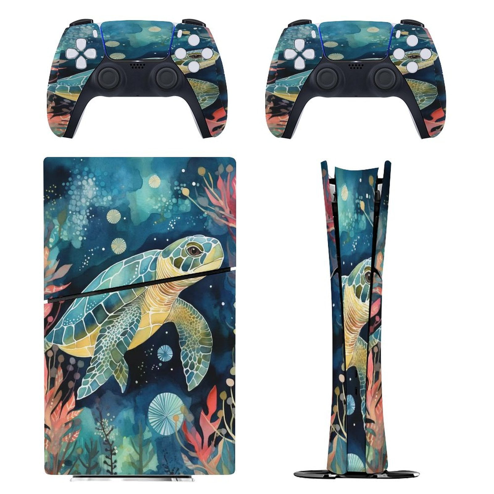 Watercolor Painting of A Beautiful And Vibrant Turtle PS5/PS5 Slim ...