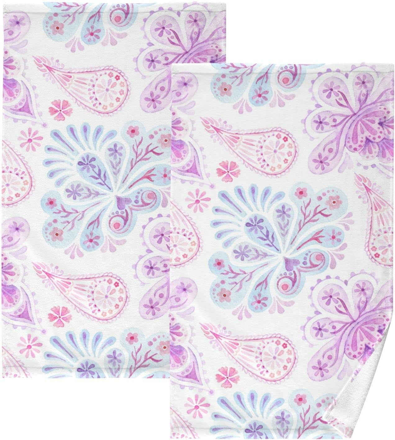 Watercolor Paisley Pattern Towels 2 Piece Washcloth Hand Towels, Highly ...