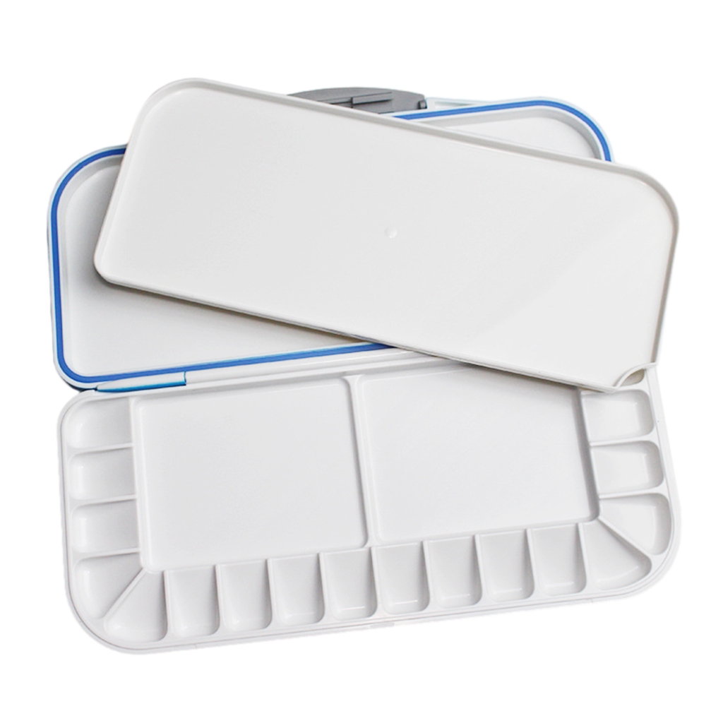 Folding Paint Tray with Two Additional Spacious Mixing Areas Watercolor ...