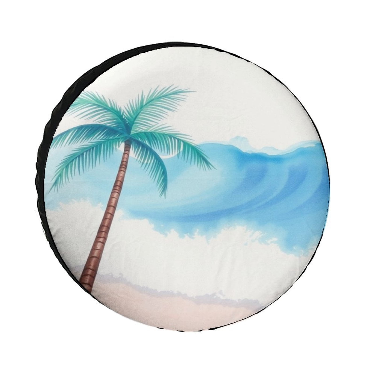 Watercolor Palm Spare Tire Cover Dust-Proof Wheel Tire Cover Protector ...