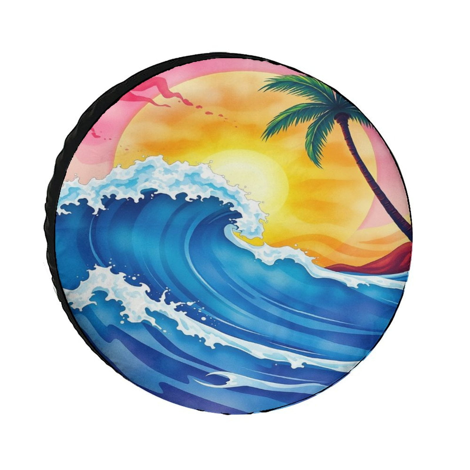 Watercolor Palm Spare Tire Cover Weatherproof Wheel Camper Protectors ...