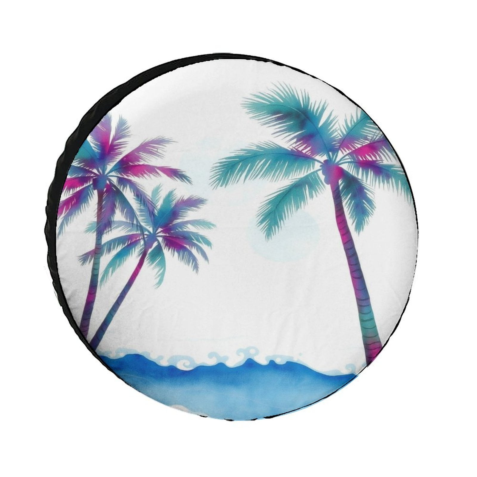 Watercolor Palm Spare Tire Cover Weatherproof Wheel Camper Protectors ...