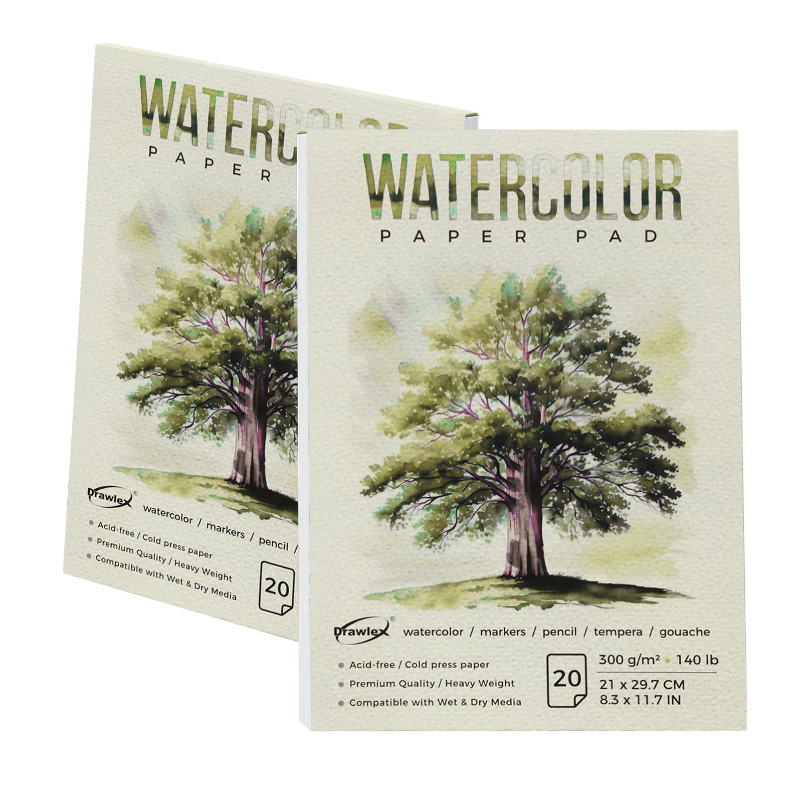 Watercolor Paper, 2 Pack TSF6 Water Color Paper Pad, Watercolor ...