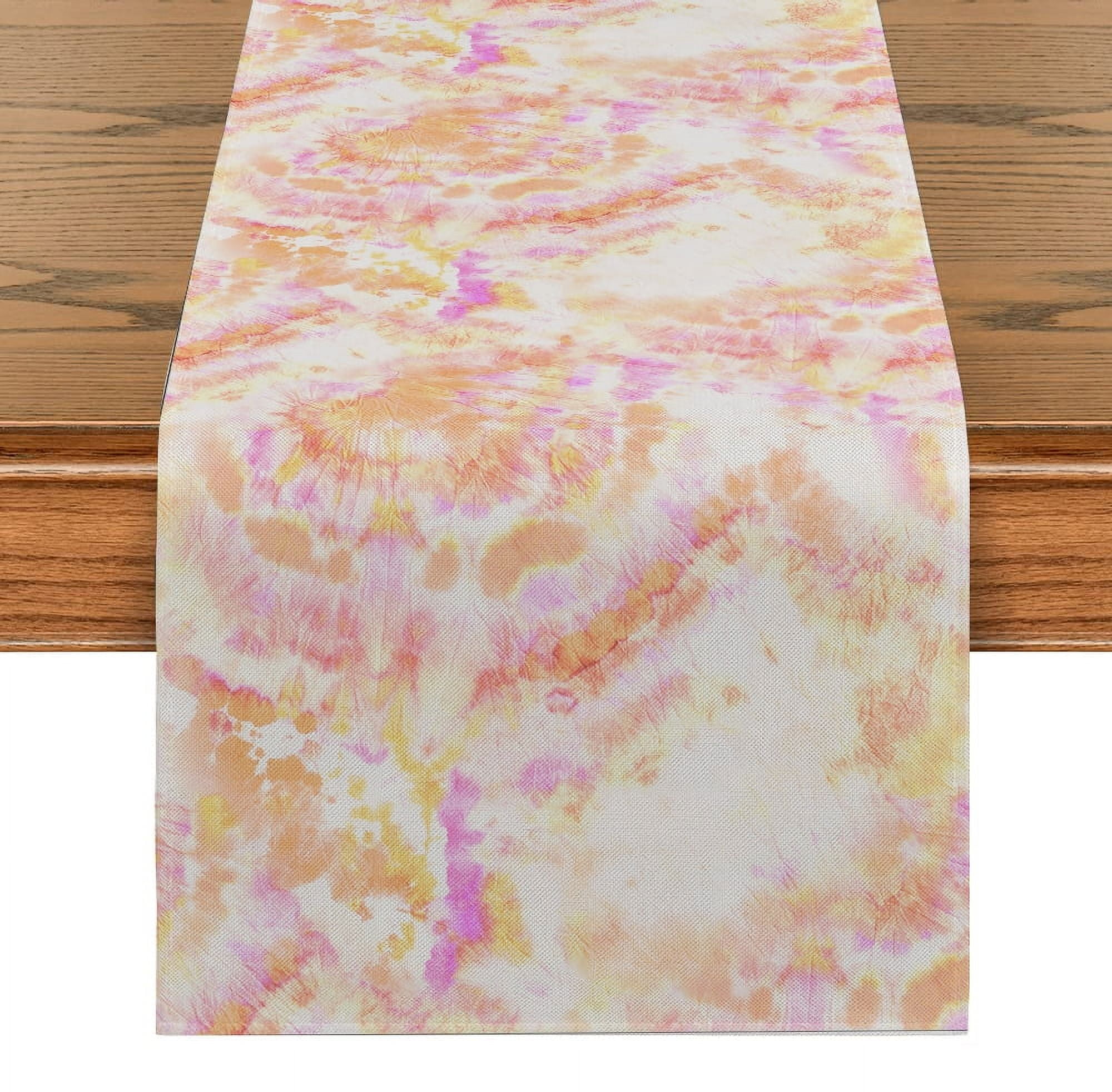 Watercolor Pattern Abstract Runner Farmhouse Dining Table Dresser Table ...
