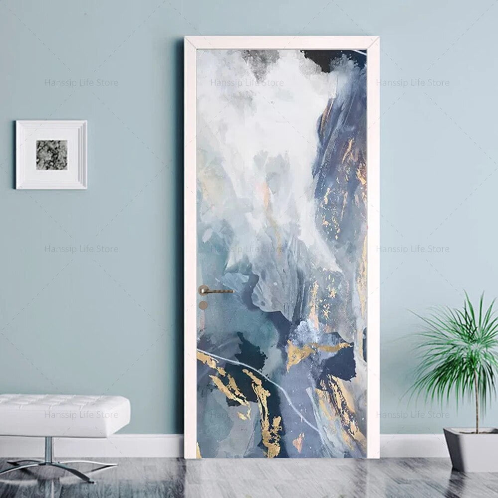 Watercolor Pattern Door Sticker Wall Sticker Decorative r Wallpaper ...