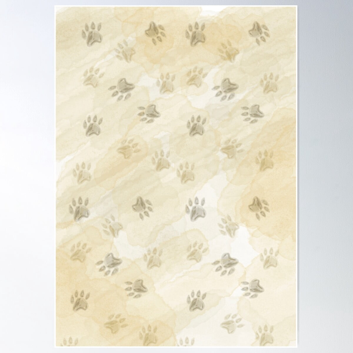 Watercolor Paw Print Pattern Â€“ Neutral Animal Lover Design For Home ...