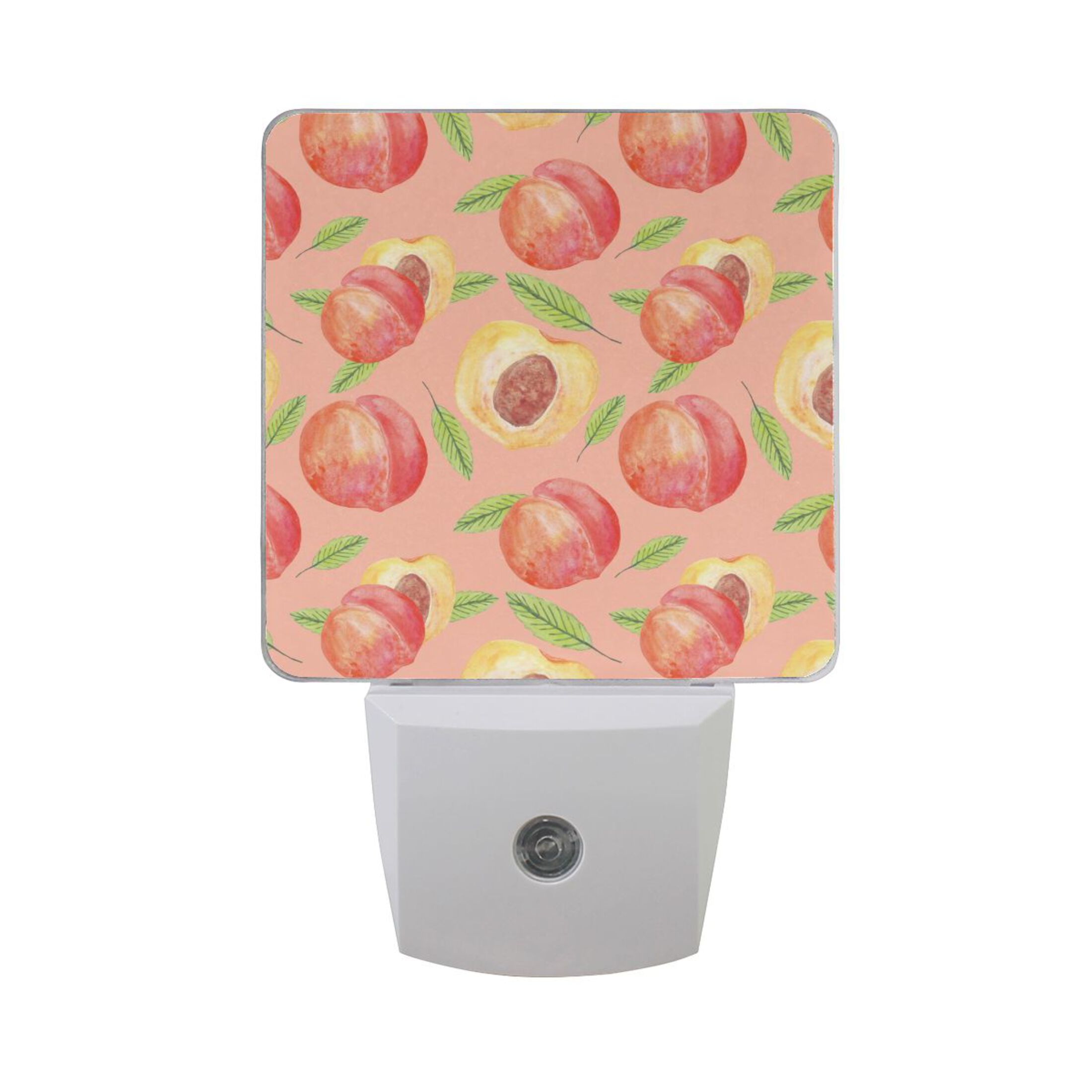 Watercolor Peach Pattern Night Light LED Dusk to Dawn Night Lamp Auto ...