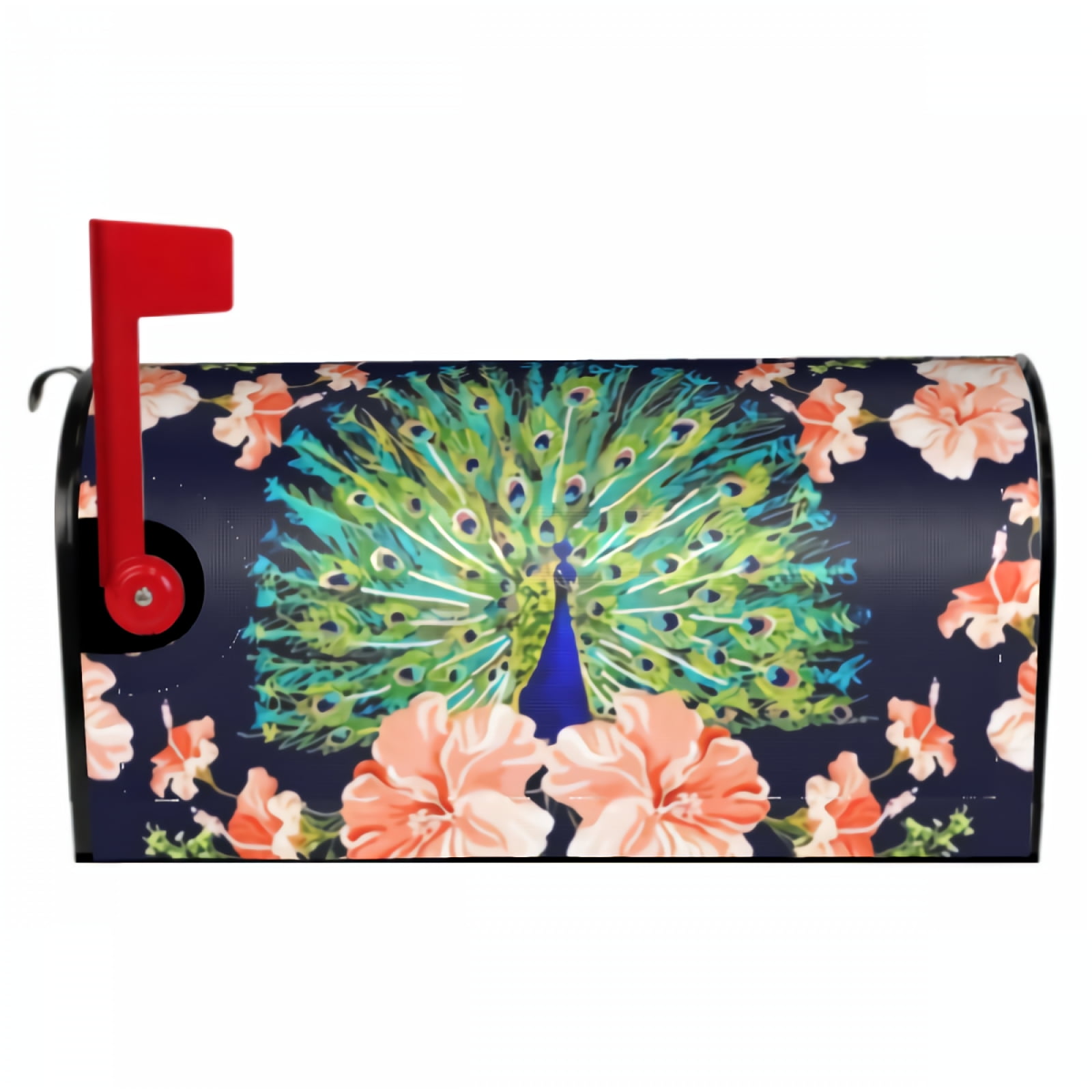 Watercolor Peacock Mailbox Cover Beautiful Floral Mailbox Cover ...