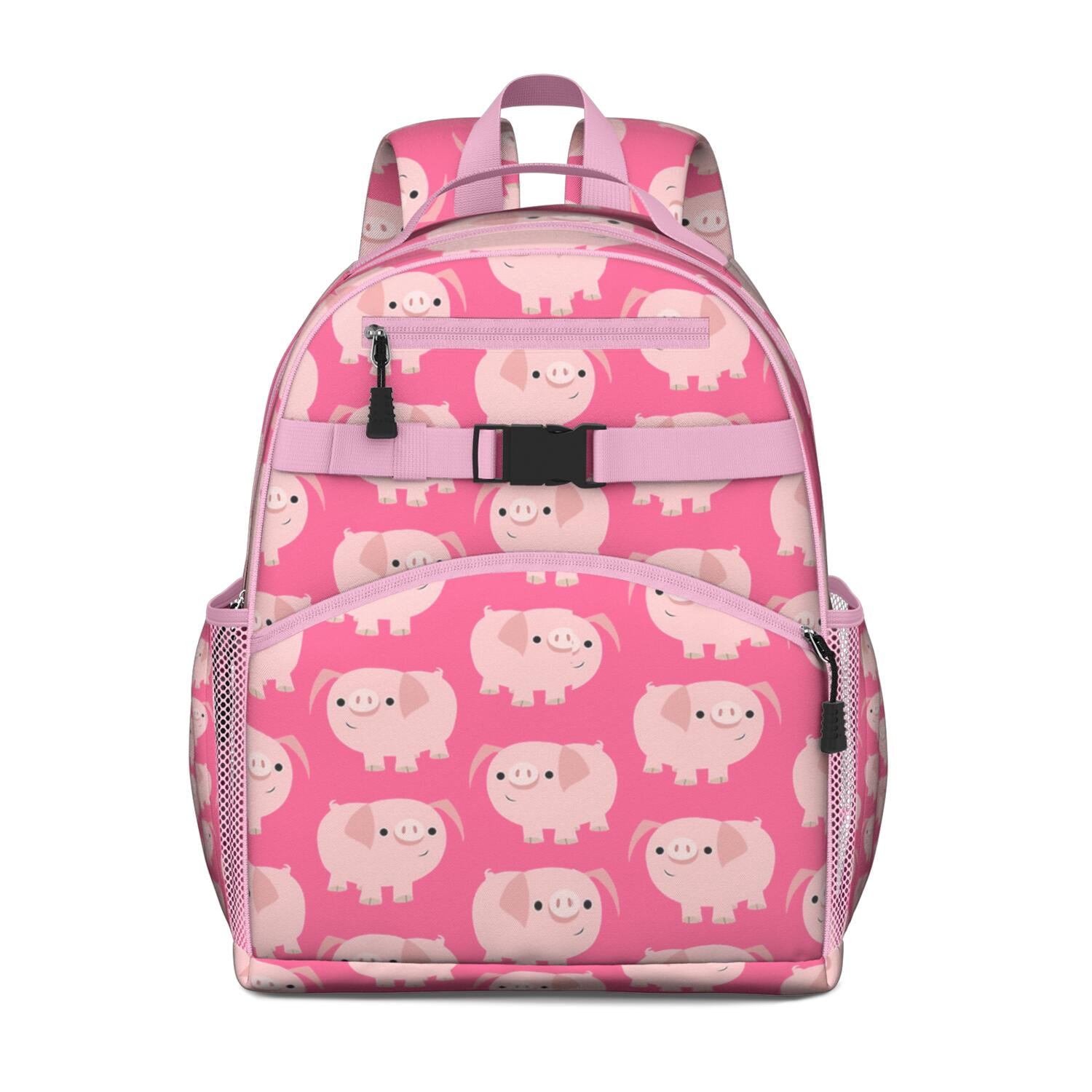 Watercolor Pig Cartoon Waterproof Backpack - Durable Ergonomic Book Bag ...