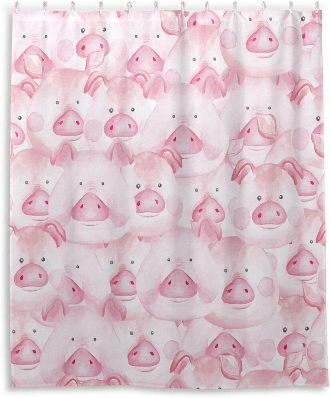 Watercolor Pigs Shower Curtain for Bathroom Waterproof Fabric Shower ...