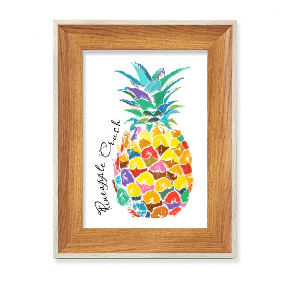 Watercolor Pineapple Tropical Fruit Desktop Wooden Photo Frame Display ...