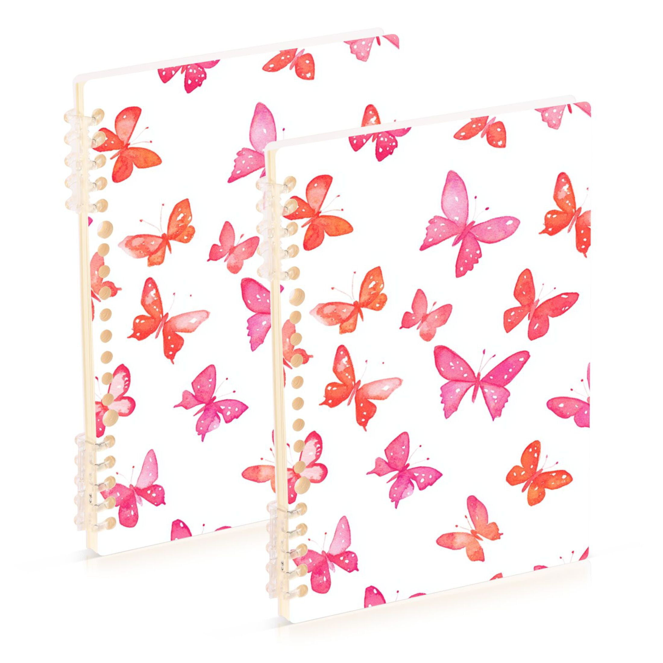 Watercolor Pink Butterfly Lined Spiral Journal Notebook 60 Pages A5 ...