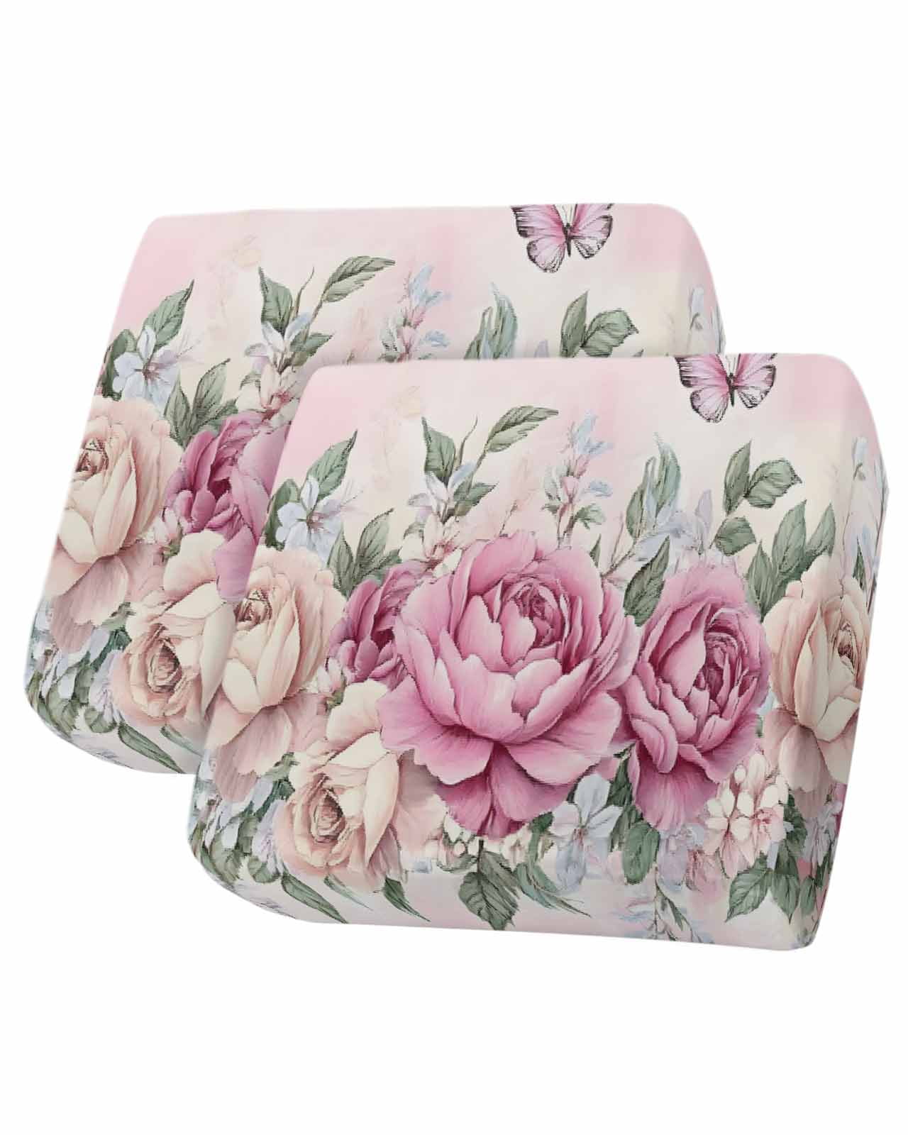 Watercolor Pink Floral Sofa Couch Cushion Covers Washable, Removable ...