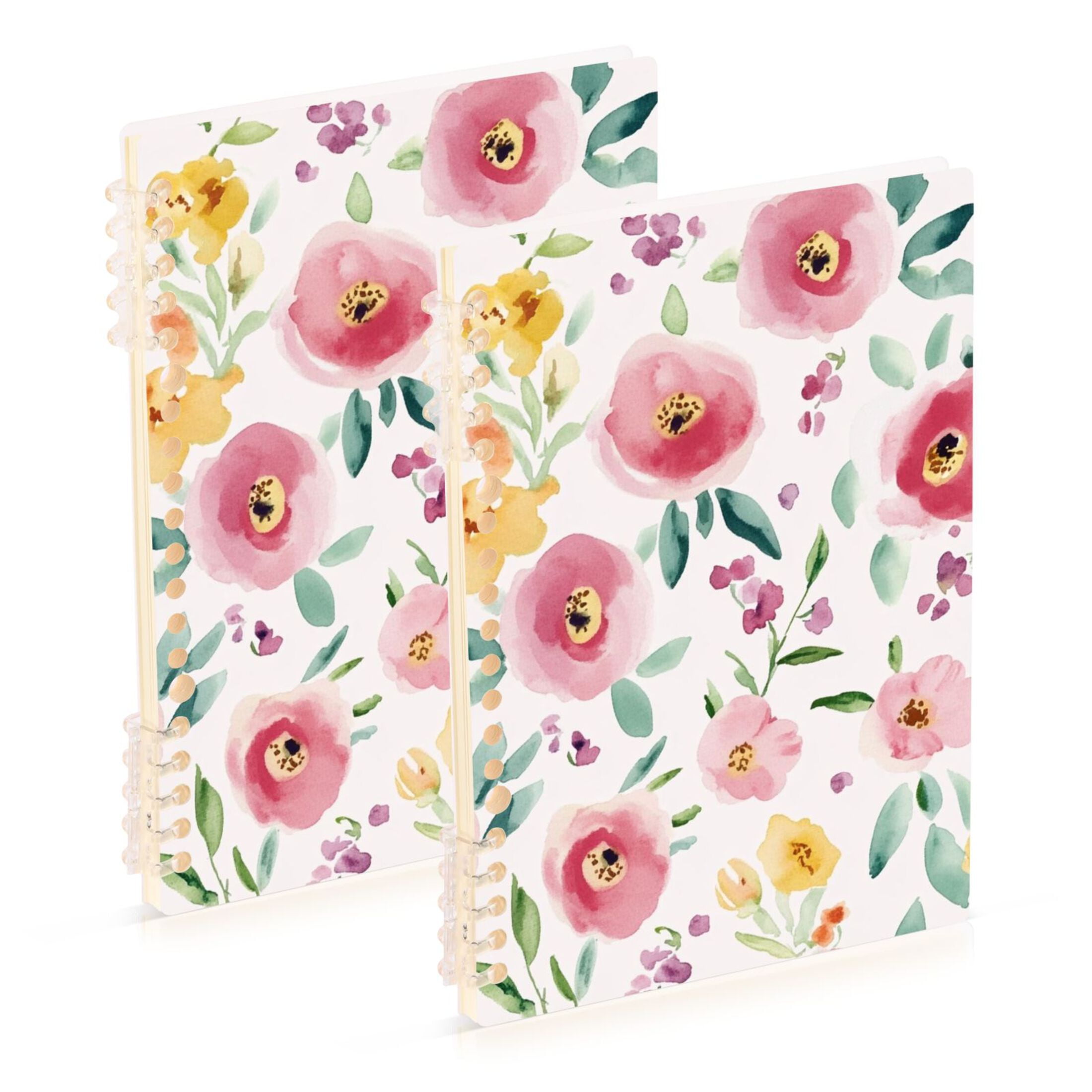 Watercolor Pink Flowers Lined Spiral Journal Notebook 60 Pages A5 ...