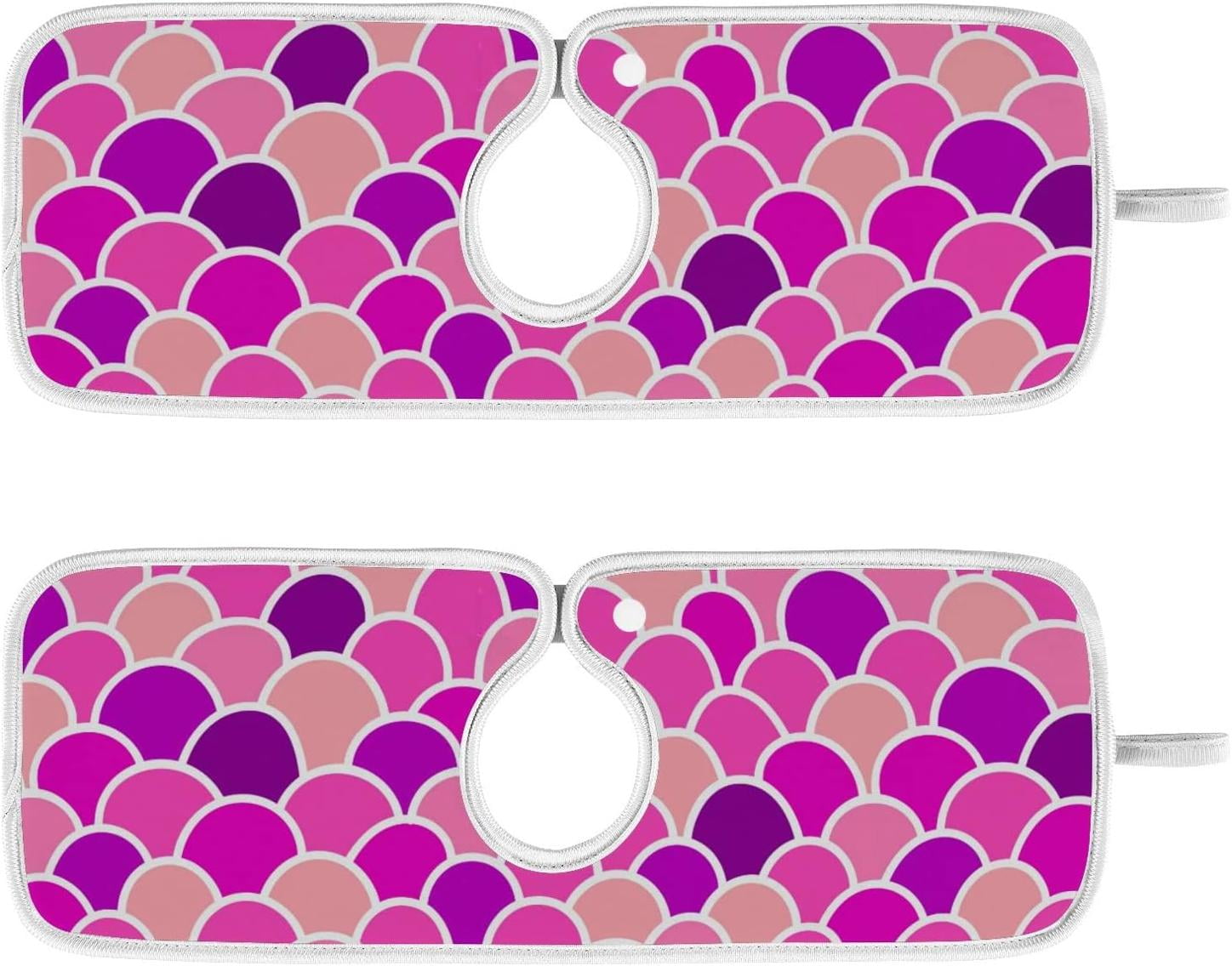 Watercolor Pink Scales Sink Splash Guard for Faucet 2 Packs Faucet ...