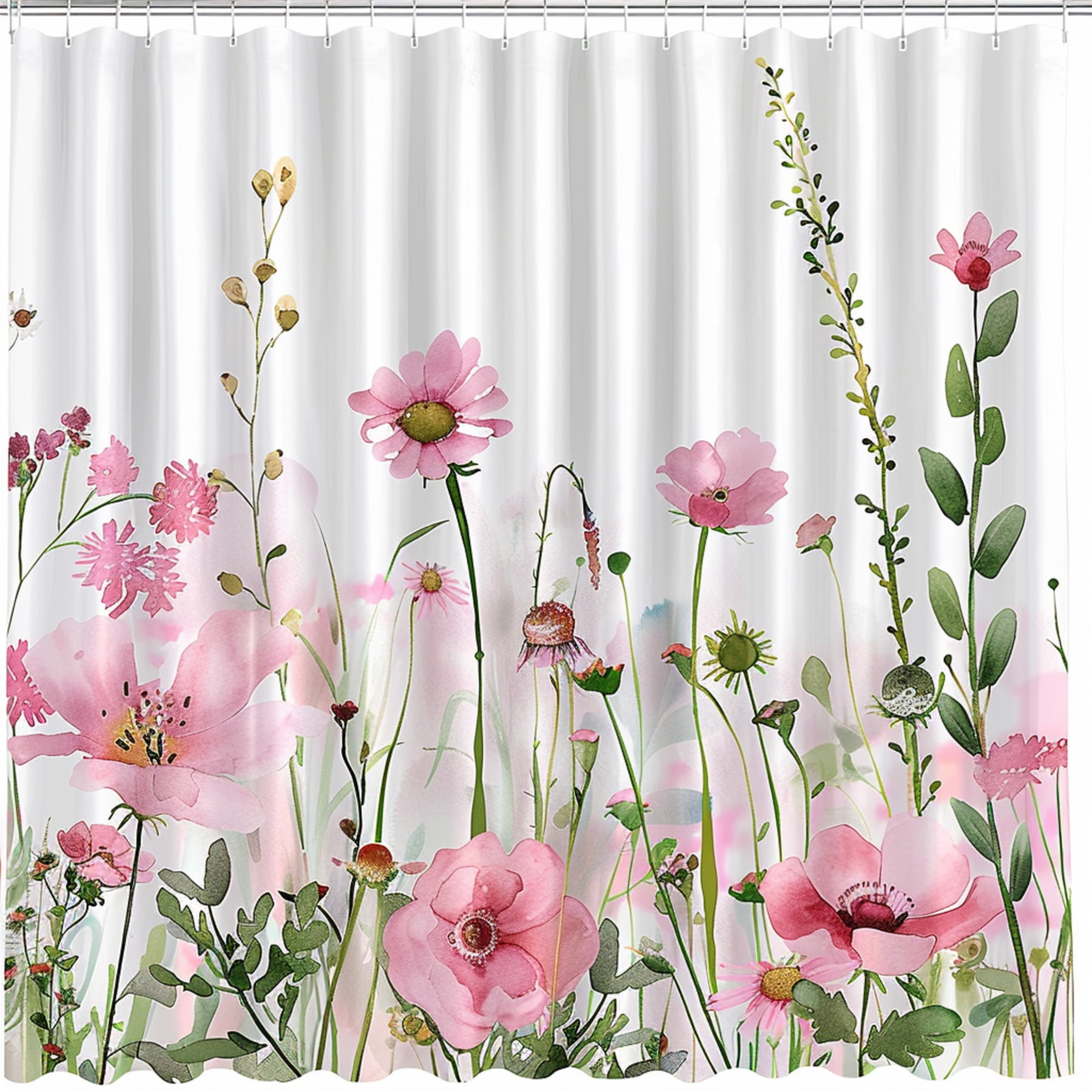 Watercolor Pink Wildflowers Shower Curtain Bring A Touch Of Nature To
