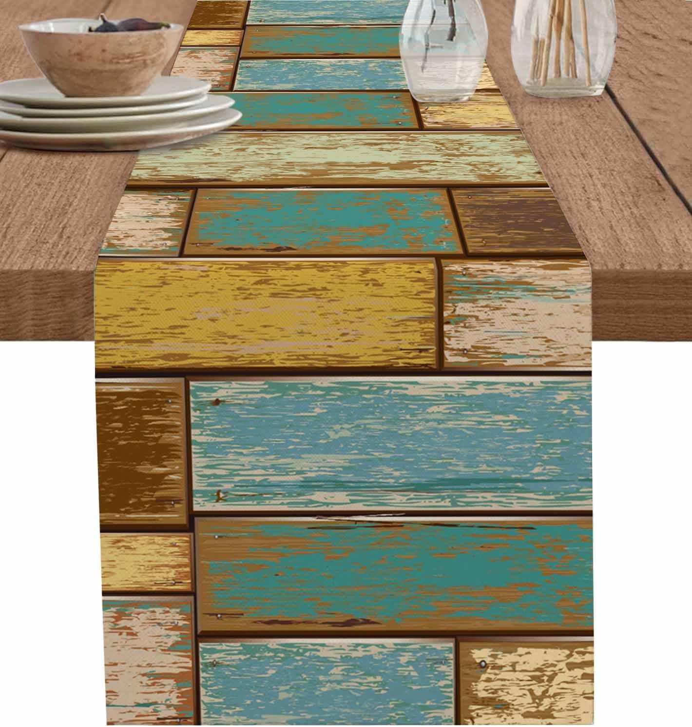 Watercolor Plant Flowers Linen Table Runners Summer Wedding Paty ...