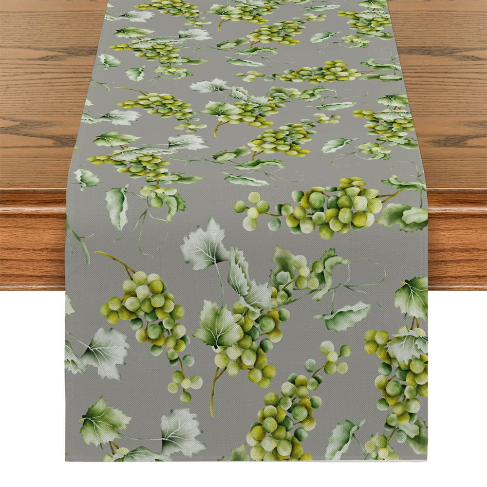 Watercolor Plants Branches Table Runner Wedding ration Cloth Dining r ...