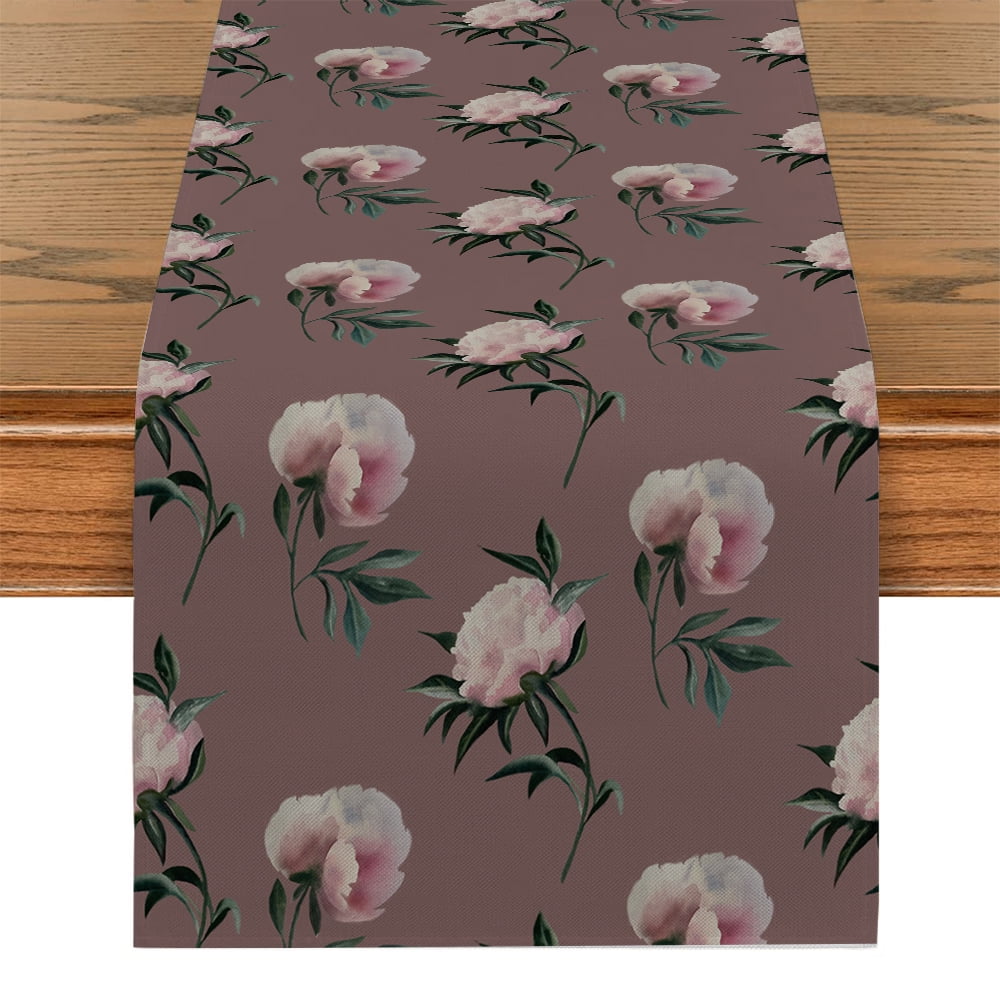 Watercolor Plants Branches Table Runner Wedding ration Cloth Dining r ...