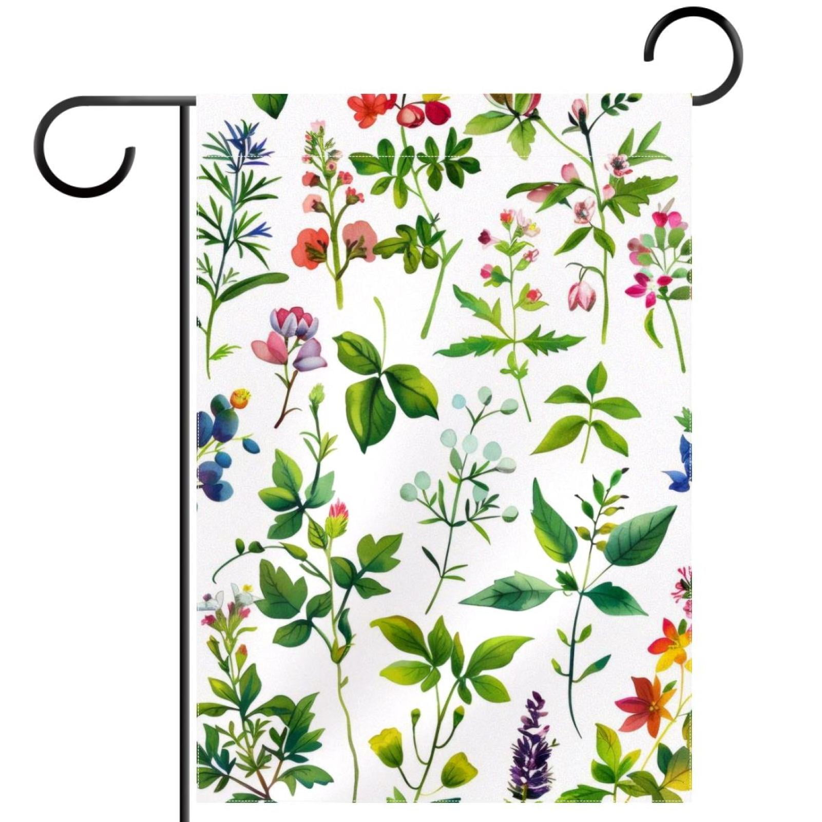 Watercolor Plants Seamless Pattern Welcome Garden Flags, 12 x 18 Inch ...