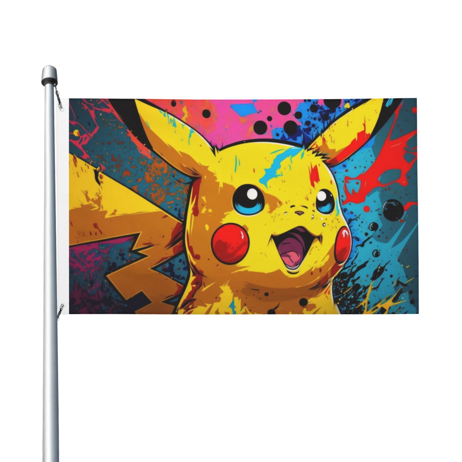 Watercolor Pokemon Pikachu 3x5ft Face Flag Fade Proof Holiday Fall Flag ...